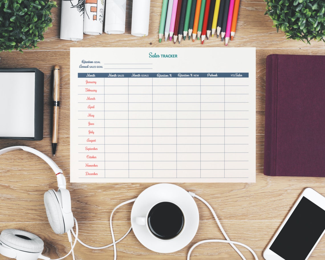 Sales Tracker Printable PDF, Monthly Sales Tracker, Sales Map Tracker ...