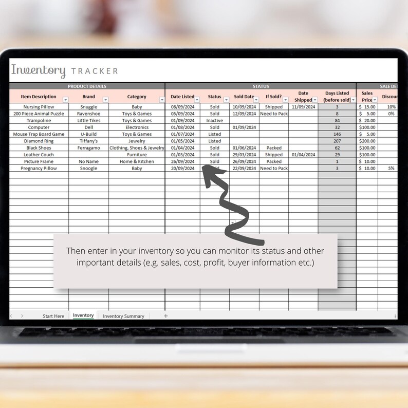 Simple Inventory Tracker Excel Spreadsheet, Stock in and Out Tracker in ...