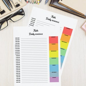Kids Daily Schedule Printable PDF, Children's Daily Schedule, Daily ...
