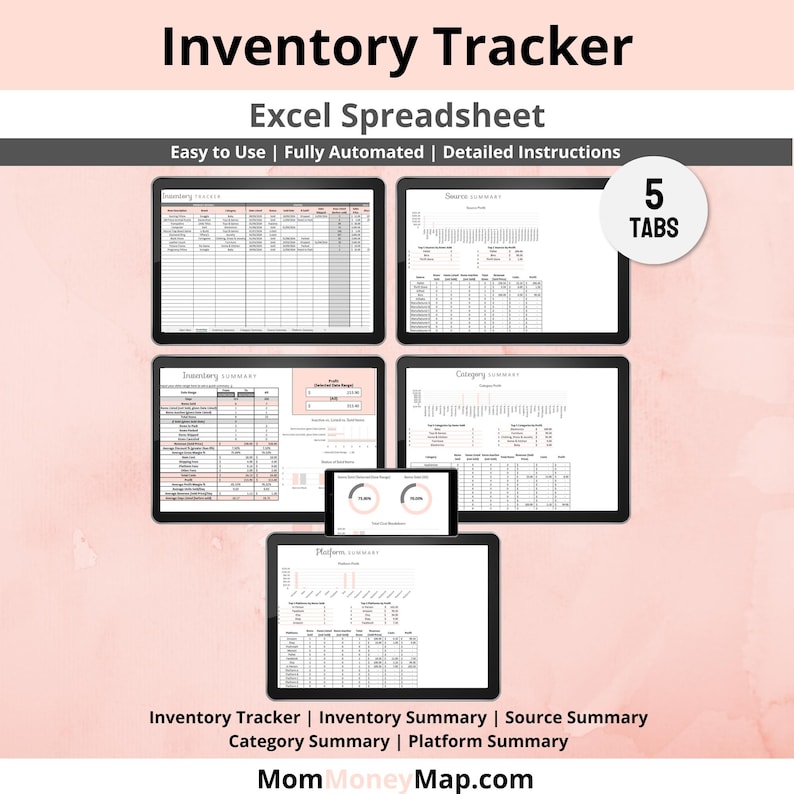 Inventory Tracker Excel Spreadsheet, Stock in and Out Tracker in Excel ...