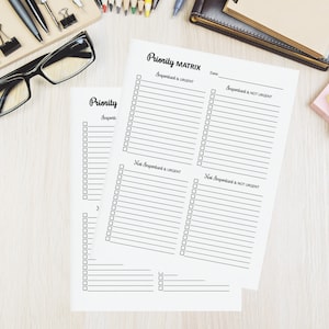 Priority Matrix Printable PDF, Eisenhower Matrix PDF Template, Priority ...