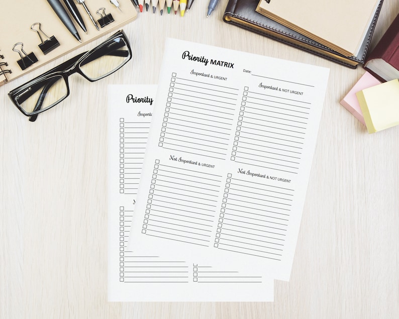 Priority Matrix Printable PDF, Eisenhower Matrix PDF Template, Priority ...