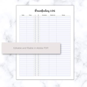Breastfeeding Log Printable PDF, Feeding Log for Newborn, Breast Pump ...