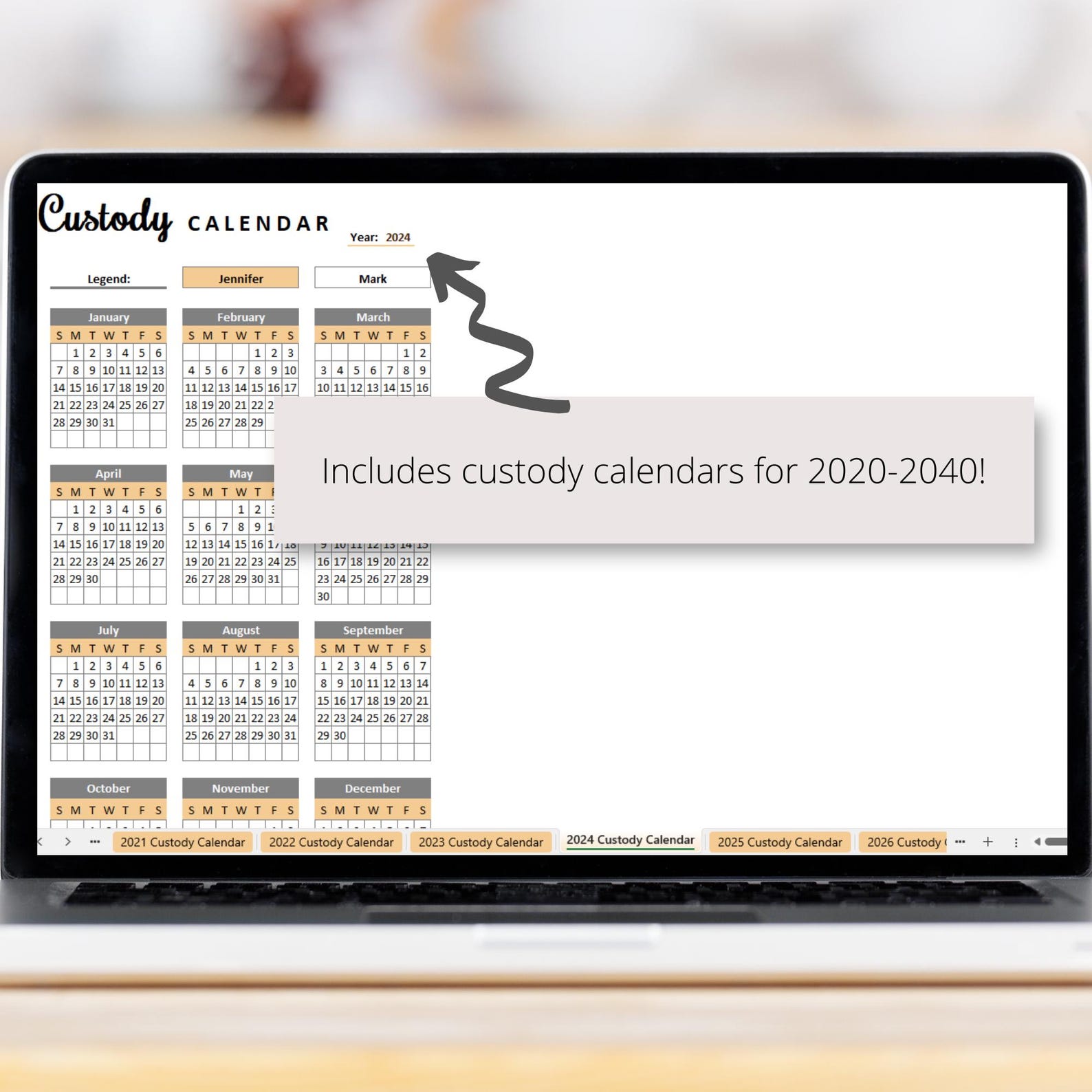 Co-parenting Planner Excel Spreadsheet, Child Custody Planner, Healthy ...