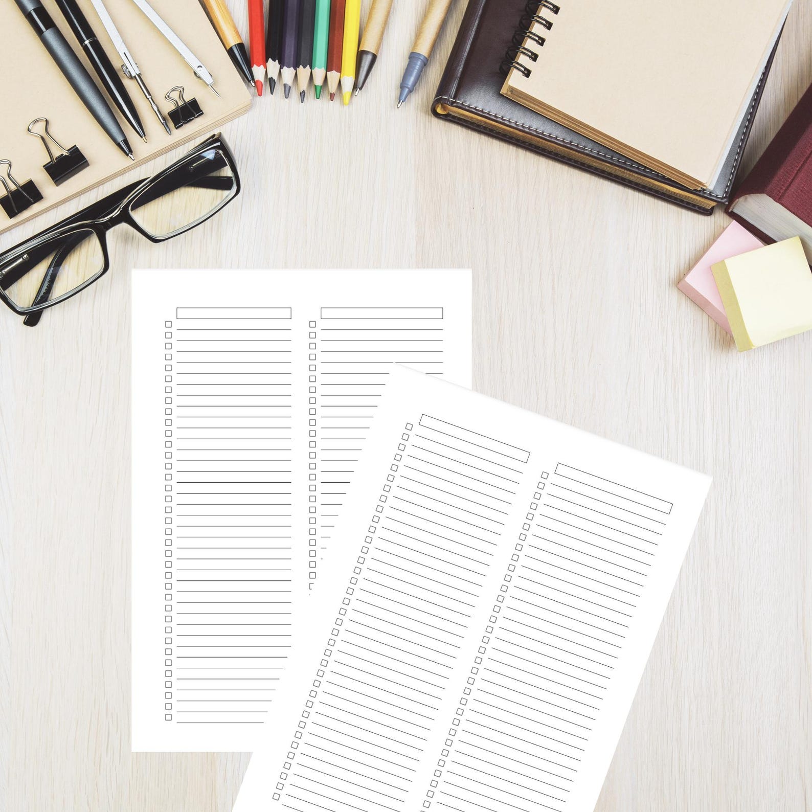 Blank Checklist Printable PDF A5, Blank to Do List PDF A5, Minimalist ...