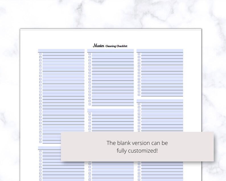 Master Cleaning List Printable PDF Cleaning Checklist for - Etsy