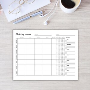 Meal Prep Planner Printable PDF, Weekly Meal Planner, Menu Planner ...