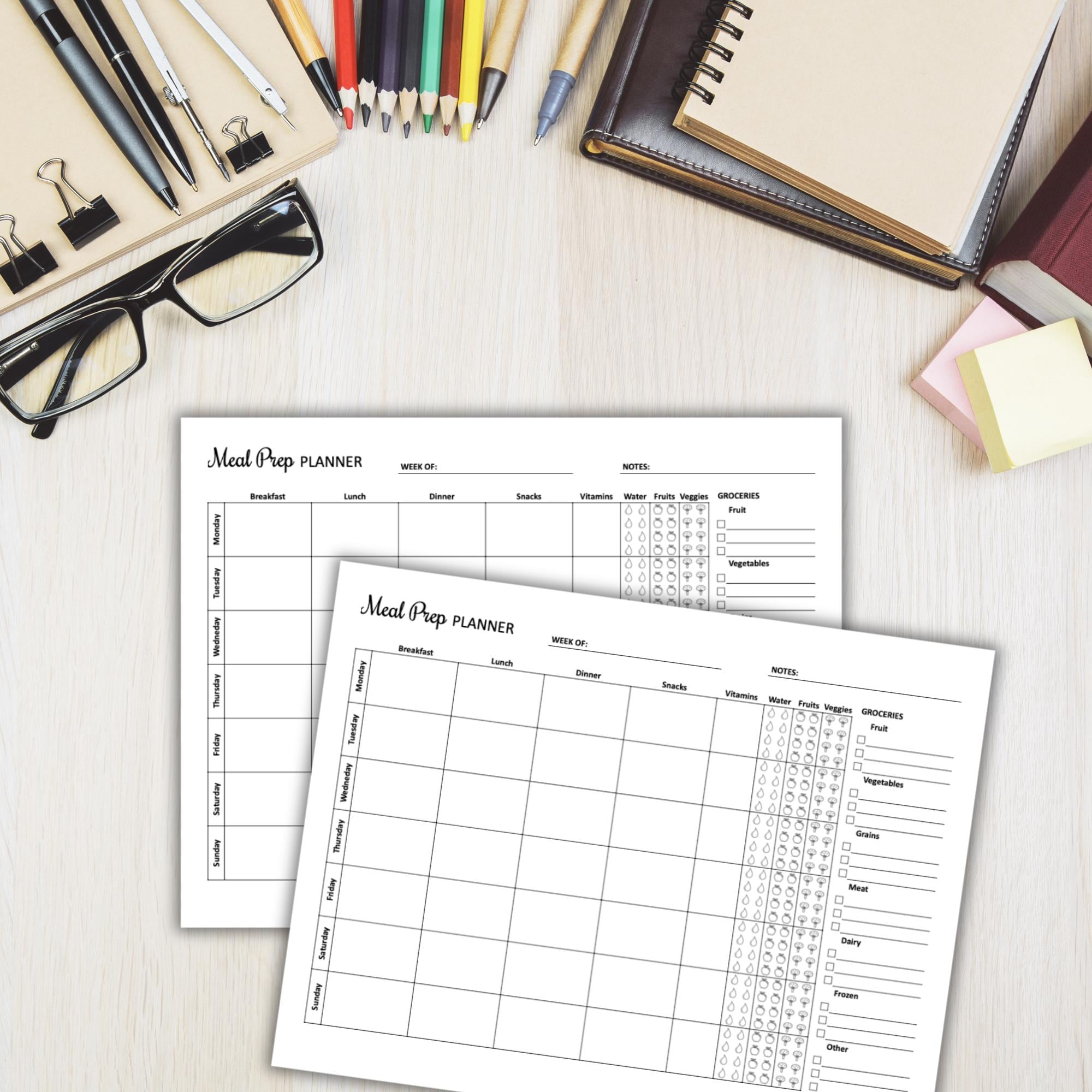 Meal Prep Planner Printable PDF, Weekly Meal Planner, Menu Planner ...