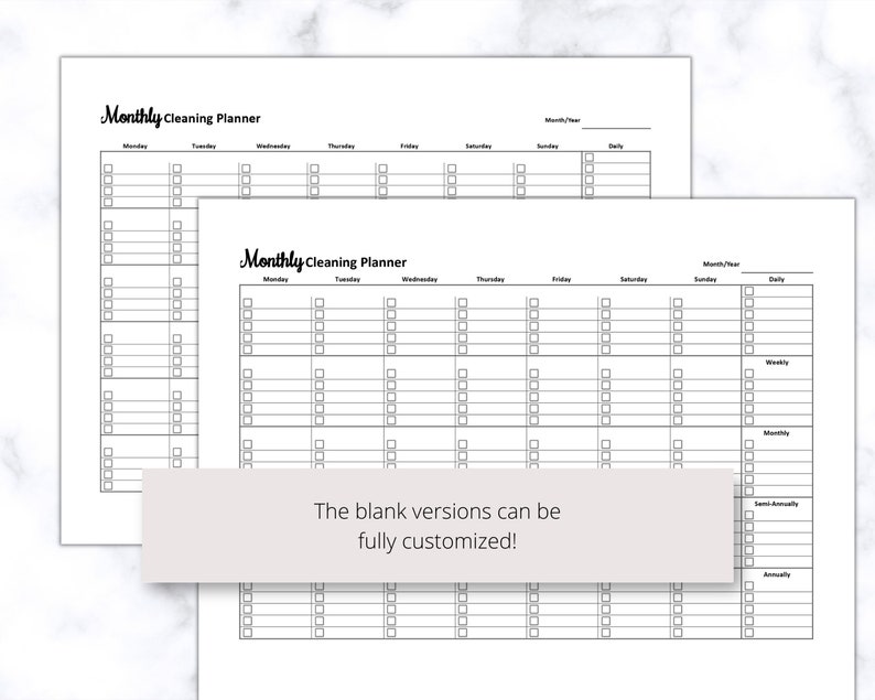 Monthly Cleaning Printable PDF, Monthly Deep Cleaning Checklist ...