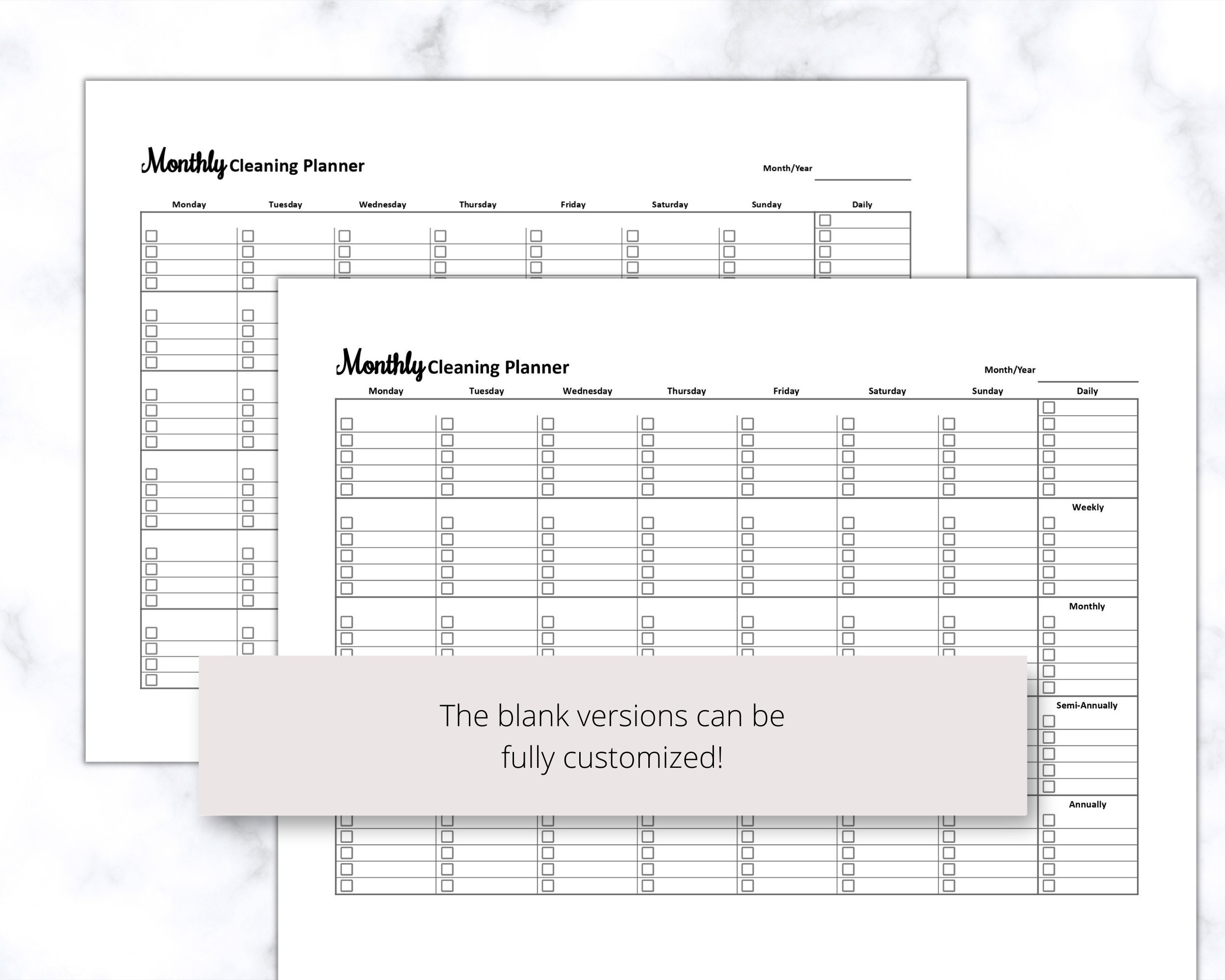 Monthly Cleaning Printable PDF, Monthly Deep Cleaning Checklist ...