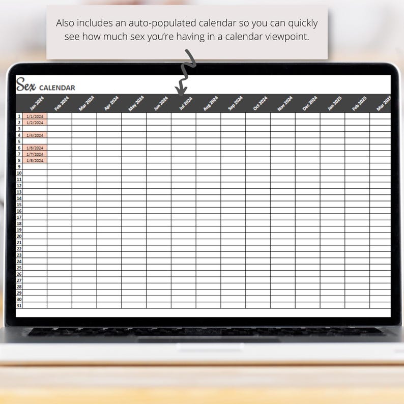 Sex Planner Tracker Google Sheets Spreadsheet to Track Your Couples Sex ...