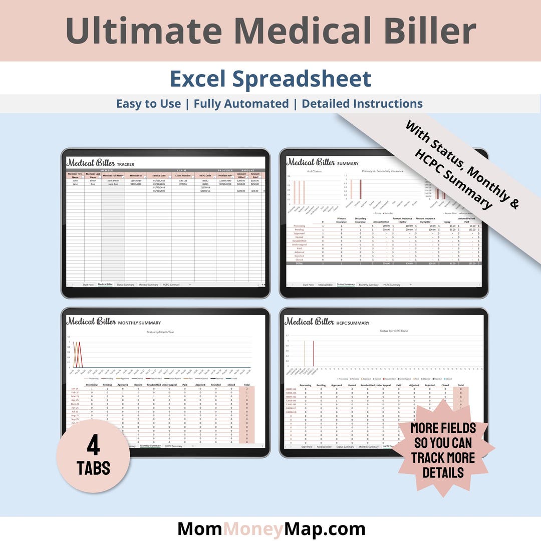 Ultimate Medical Biller Tracker Excel Spreadsheet,medical Expense ...