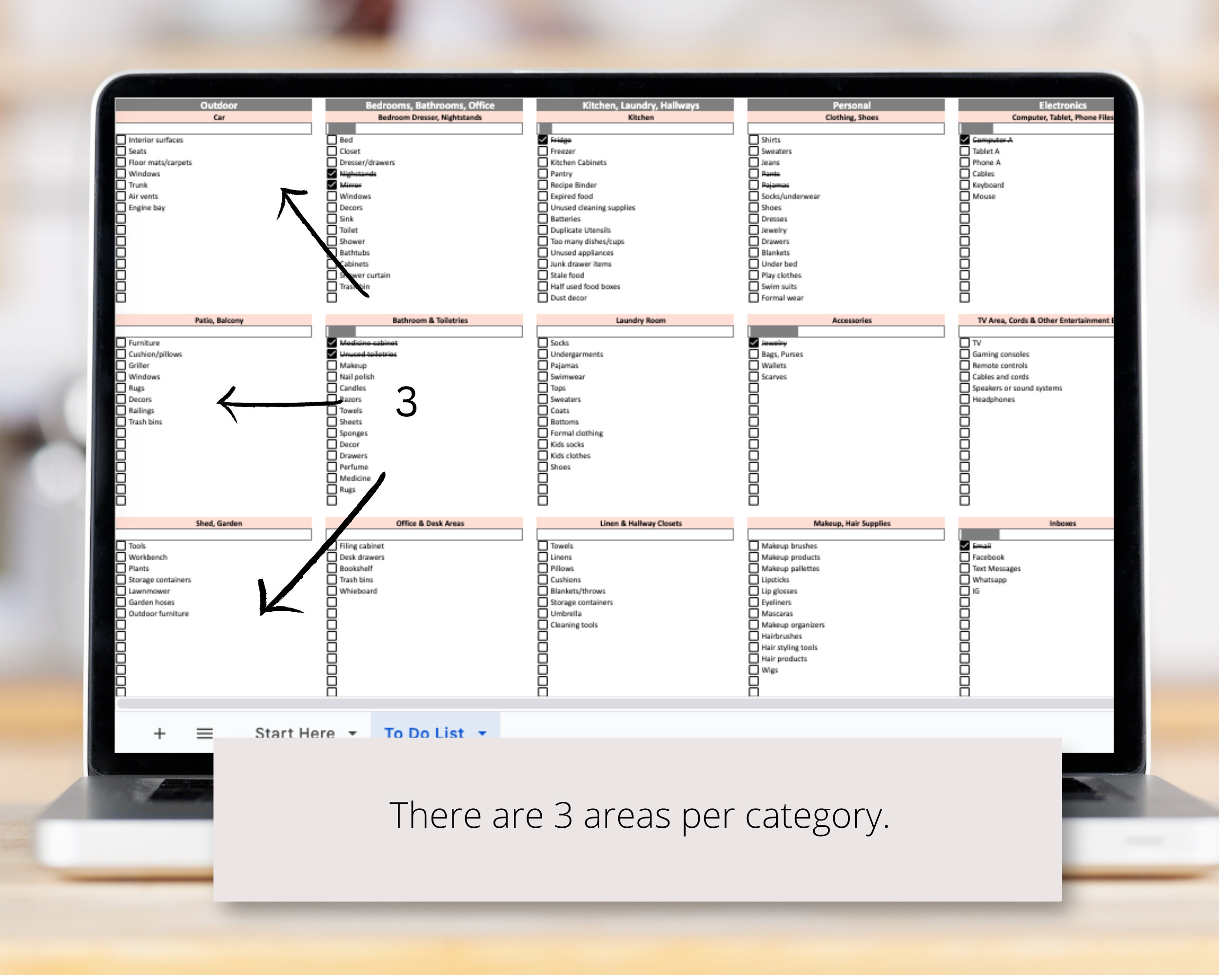 Decluttering Checklist Google Sheets Spreadsheet, House Purge Checklist ...