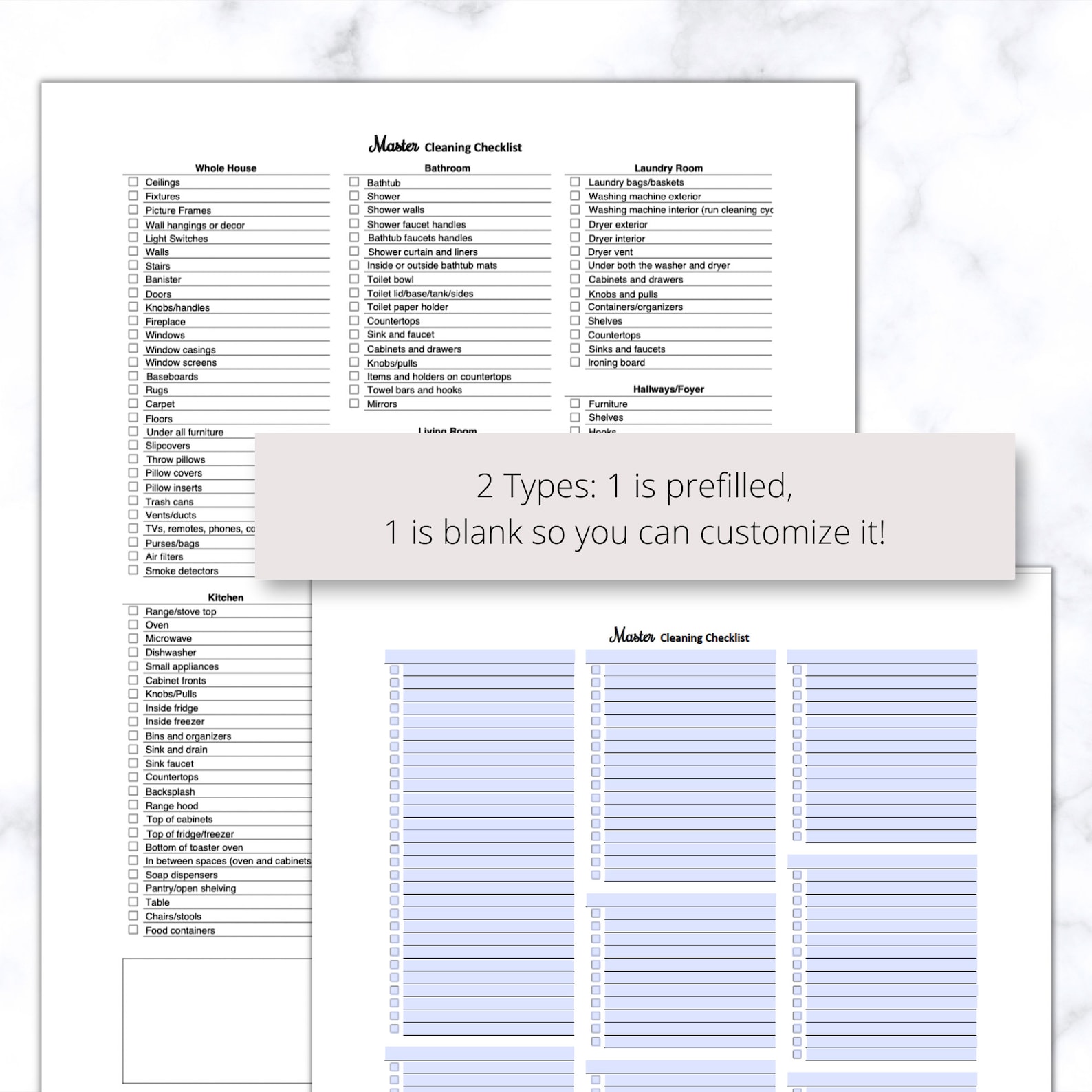 Master Cleaning List Printable PDF, Cleaning Checklist for House ...