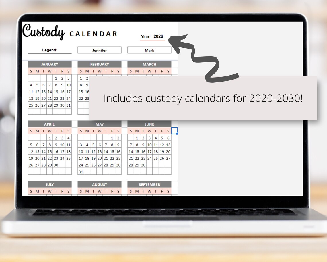 Co-parenting Calendar With Child's Information Google Sheets ...
