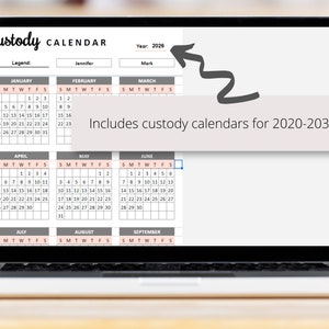 Co-parenting Calendar With Child's Information Google Sheets ...