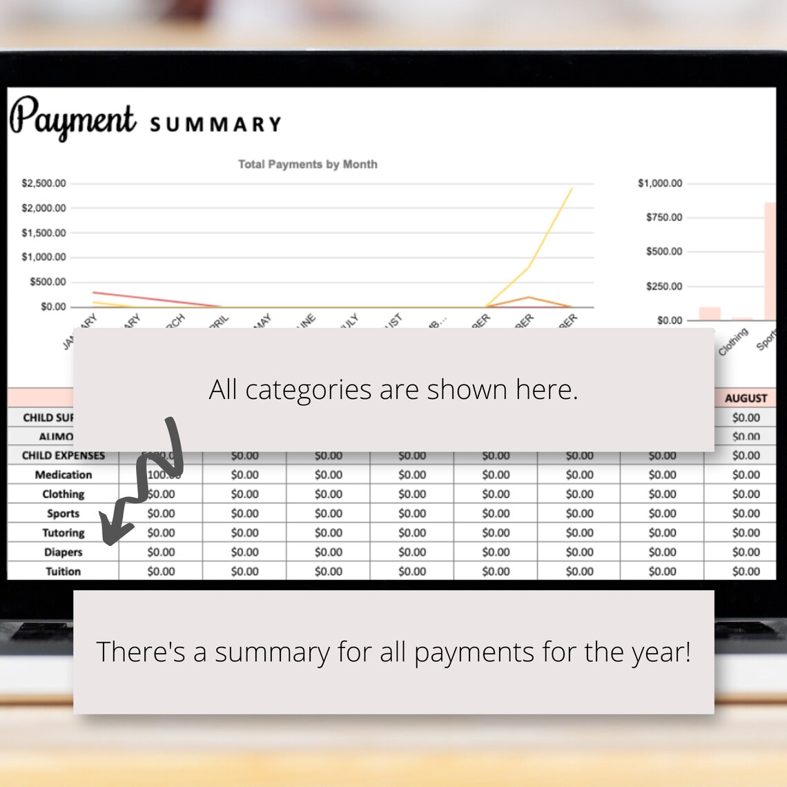 Child Support Tracker Google Sheets Spreadsheet, Child Custody Planner ...