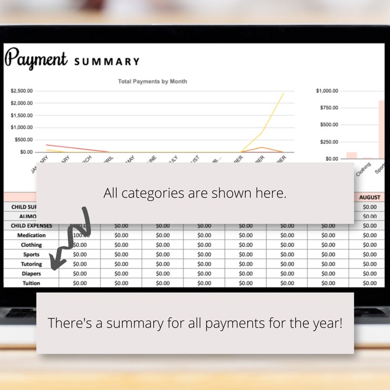 Child Support Tracker Google Sheets Spreadsheet, Child Custody Planner ...