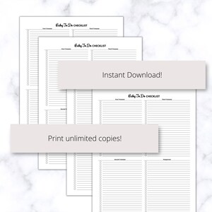 Baby to Do List Printable PDF, List of Things to Do Before Baby Arrives ...