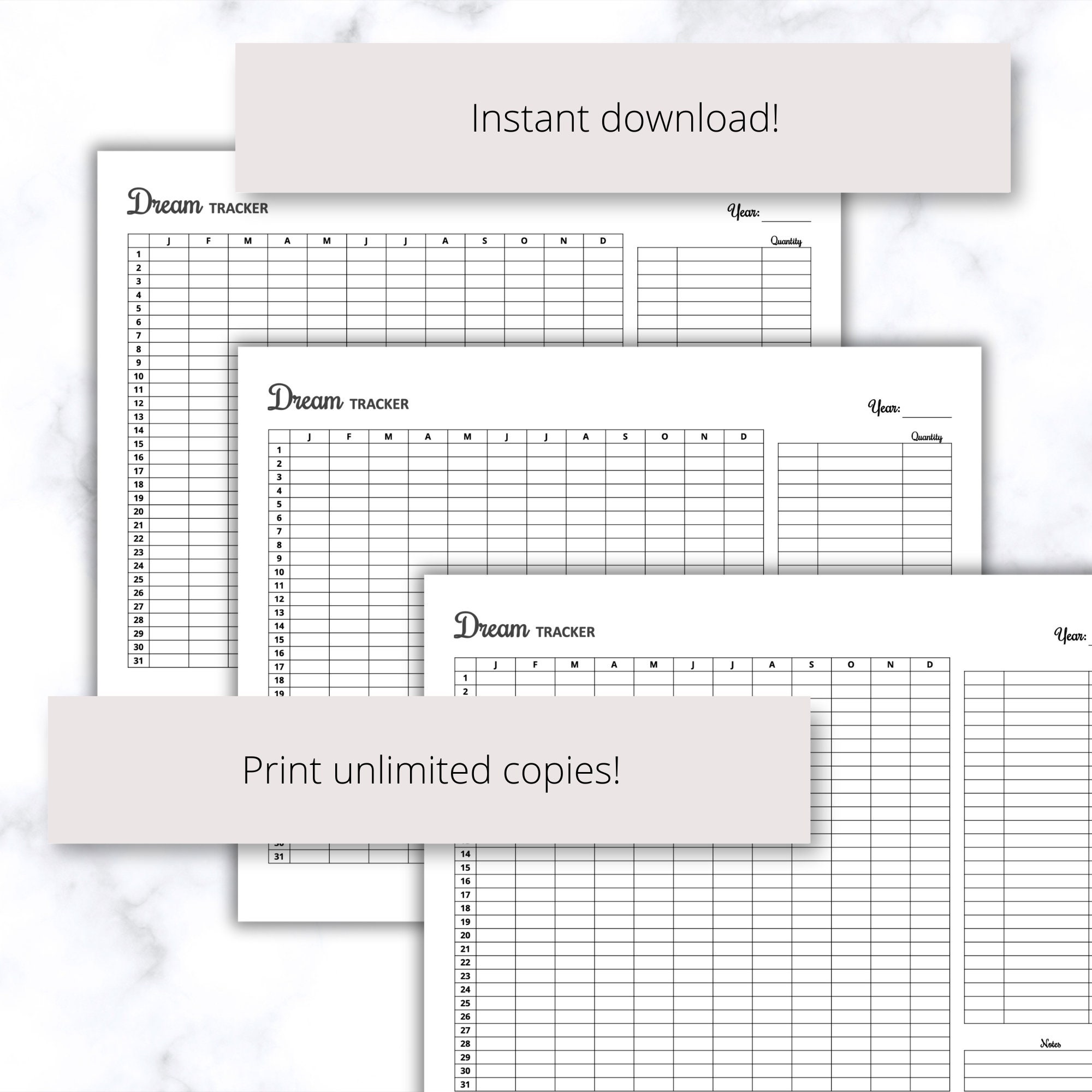 Dream Tracker Printable PDF, Sleep Dream Tracker, Dream Analysis ...