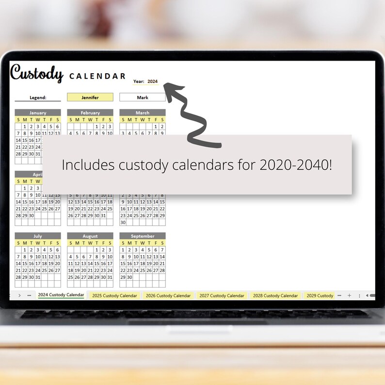 Co-parenting Planner Excel Spreadsheet, Child Custody Planner, Healthy ...