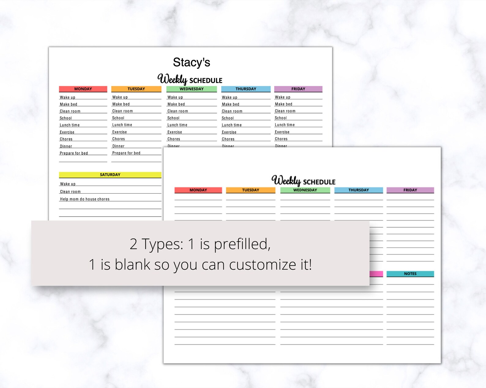 Kids Weekly Schedule Printable PDF, Kids Weekly Planner, Editable Kids ...