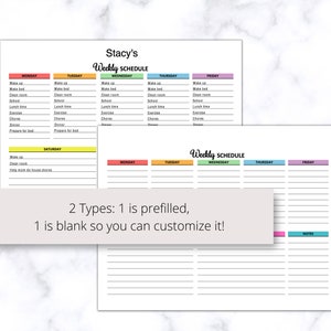 Kids Weekly Schedule Printable PDF, Kids Weekly Planner, Editable Kids ...