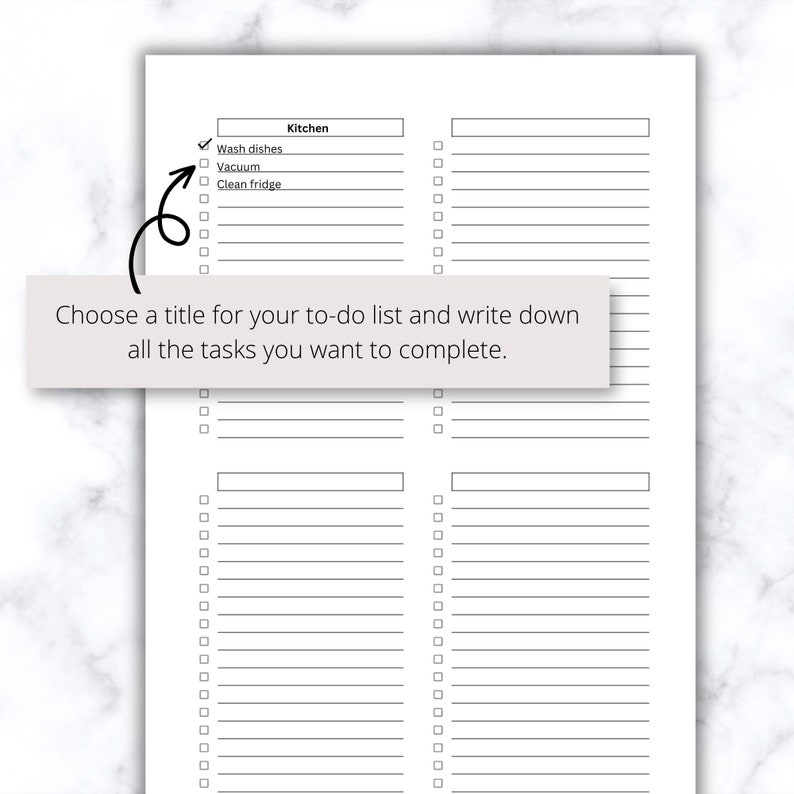 Blank Checklist Printable PDF A5, Blank to Do List PDF A5, Minimalist ...