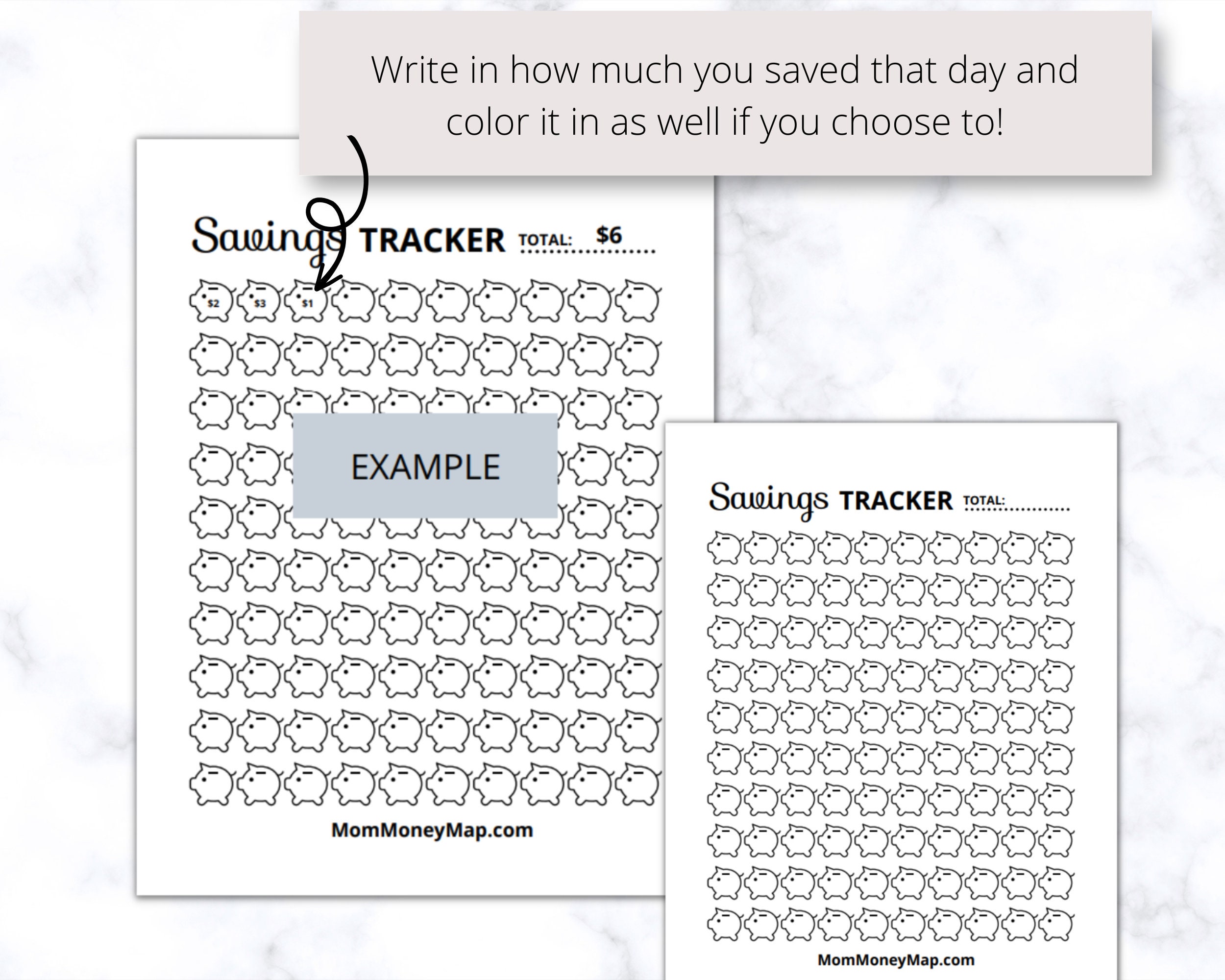 Savings Tracker Printable PDF, Piggy Bank Savings Chart, Weekly Savings ...