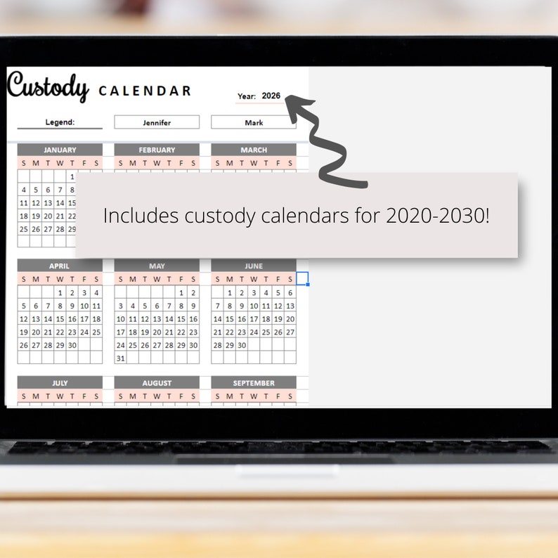 Co-parenting Planner Excel Spreadsheet, Child Custody Planner, Co ...