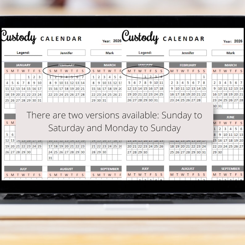 Co-parenting Calendar Google Sheets Spreadsheet, Co Parenting Calendar ...