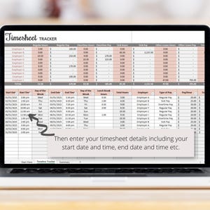 Timesheet Tracker Excel Spreadsheet With Monthly and Annual Summaries ...