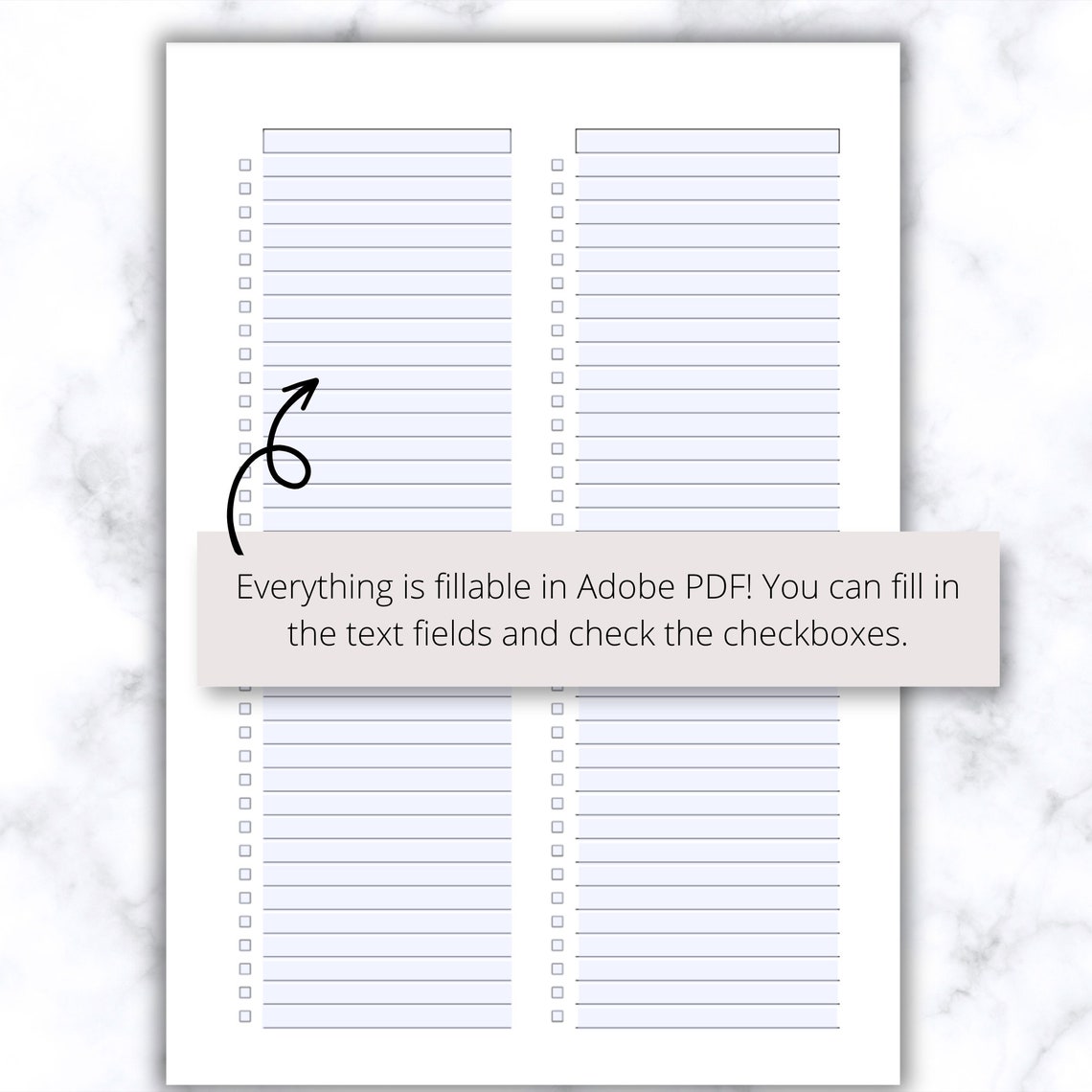 Blank Checklist Printable PDF A5, Blank to Do List PDF A5, Minimalist ...