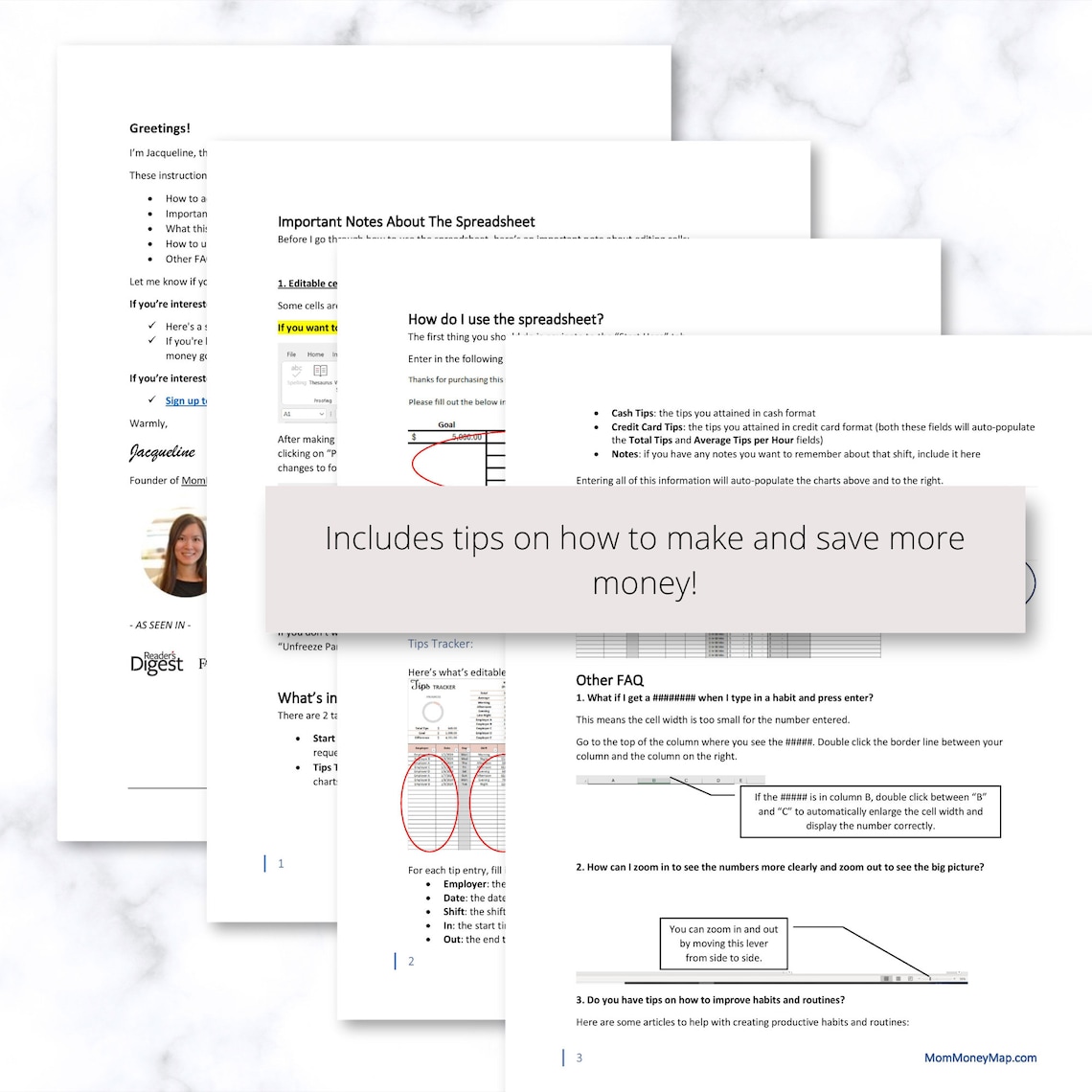 Tips Tracker Excel Spreadsheet, Tips Tracking for Business, Daily Tips ...