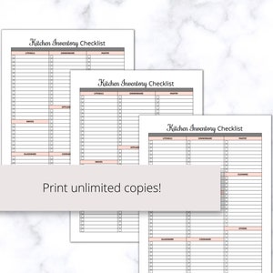 Kitchen Inventory Checklist Printable PDF, Declutter and Organize ...
