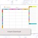 Multi-color Meal Planner Printable PDF, Weekly Meal Planner, Menu ...