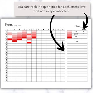 Stress Tracker Printable PDF, Daily Stress Log, Stress Tracker for Work ...