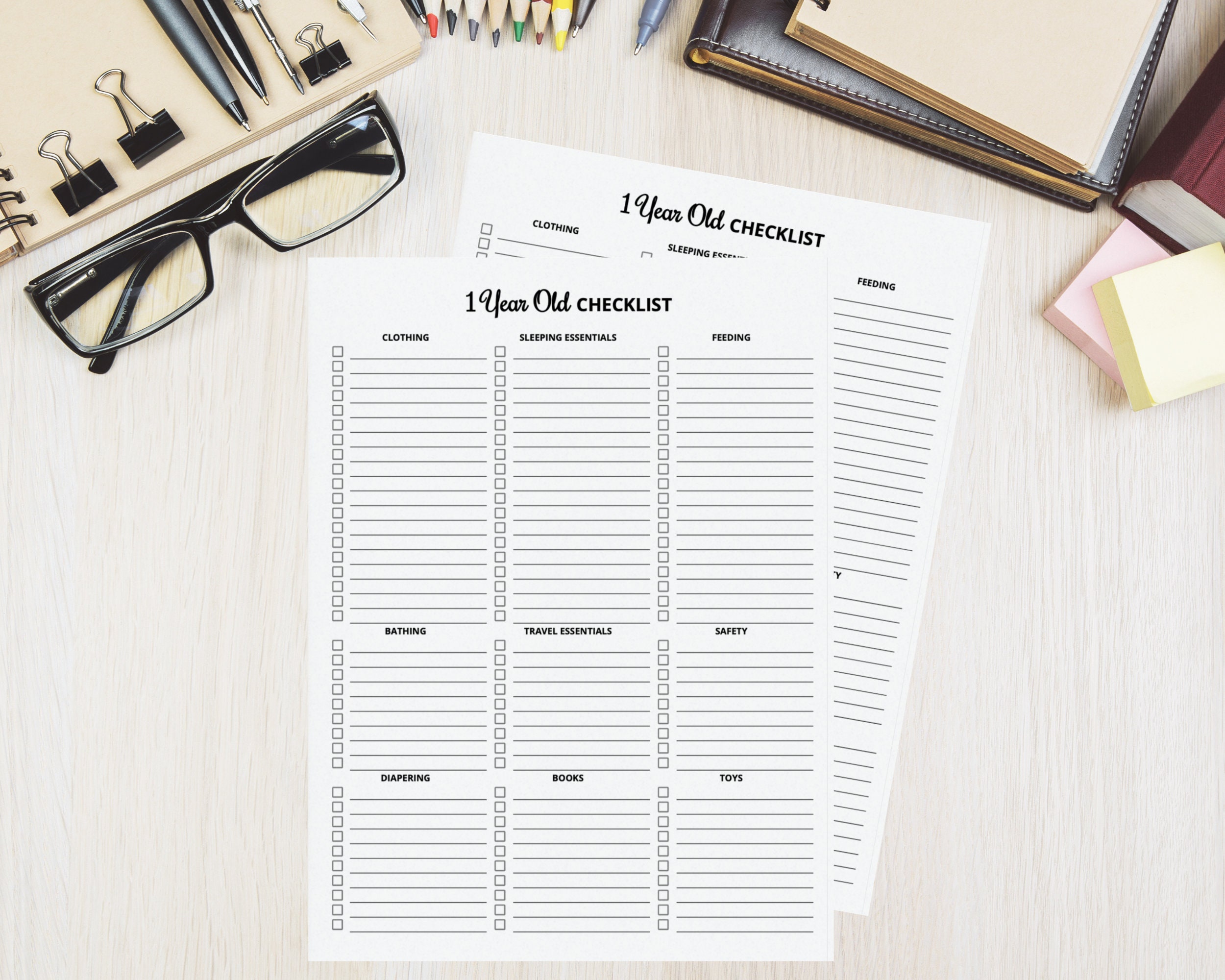 1 Year Old Essentials Checklist Printable PDF, Toddler Essentials List ...