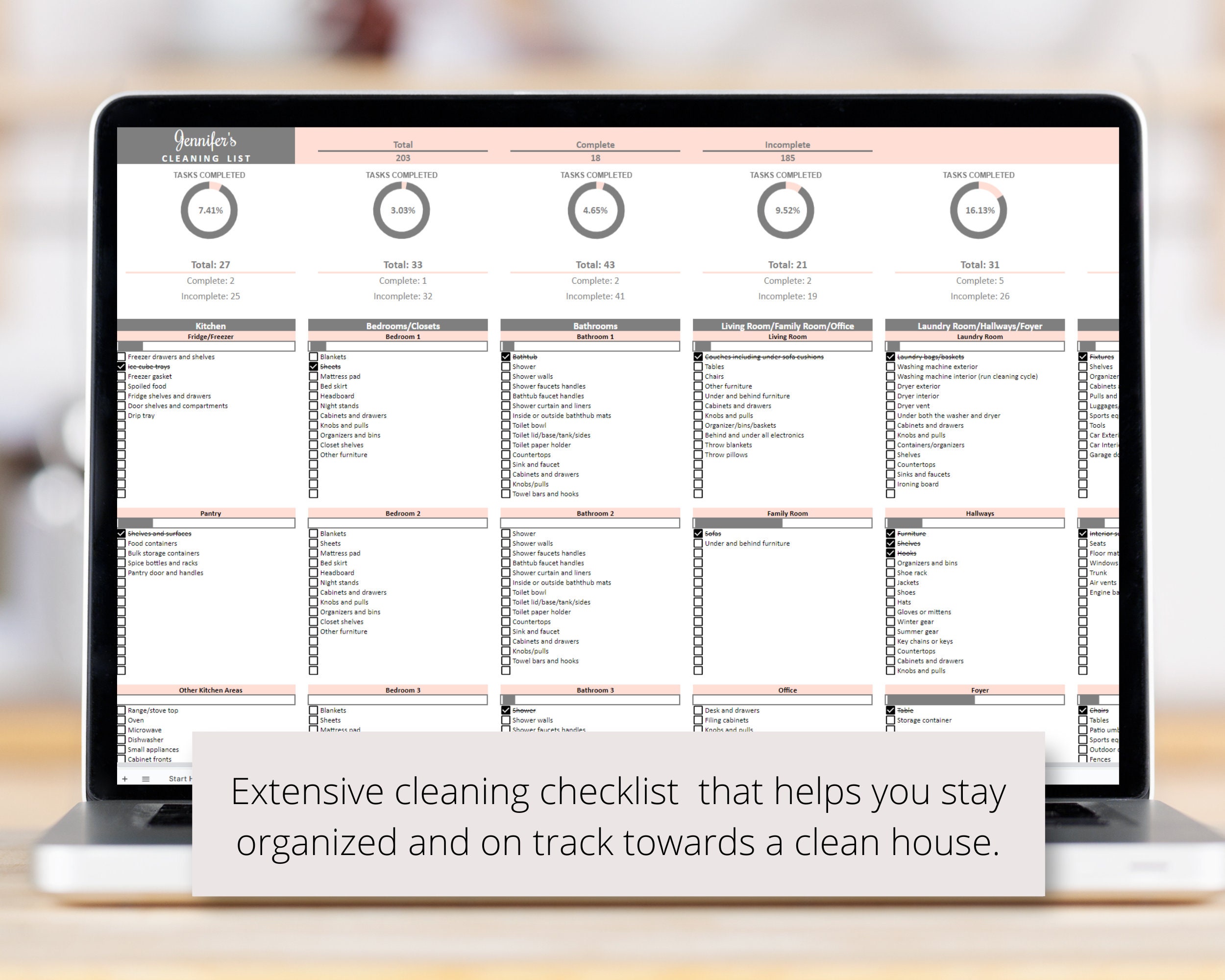 Cleaning Checklist Google Sheets Spreadsheet, Cleaning Guide Template ...