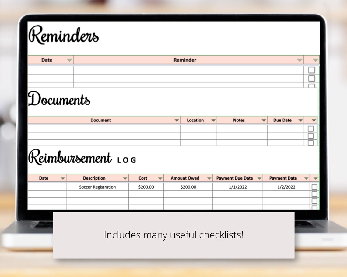 Co-parenting Planner Google Sheets Spreadsheet Child Custody - Etsy