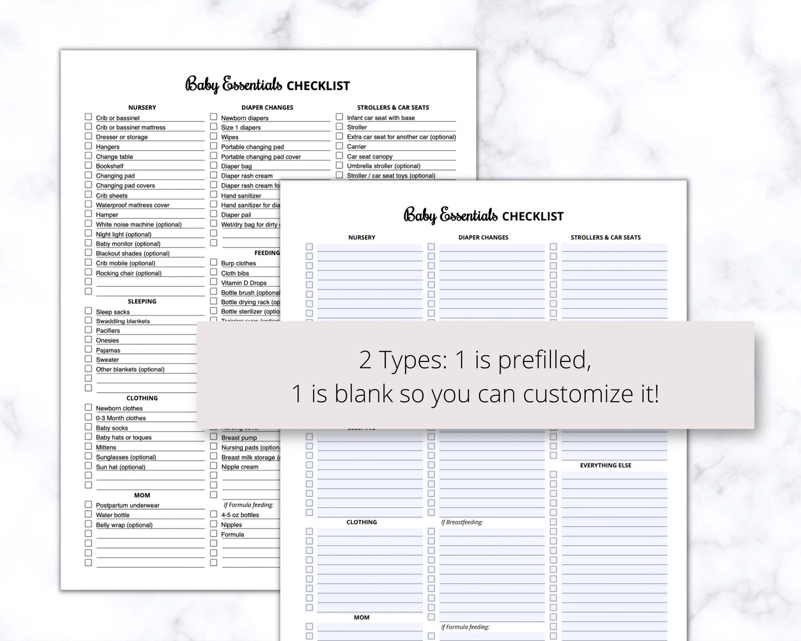 Baby Essentials Checklist Printable PDF, Newborn Checklist, Baby Must ...