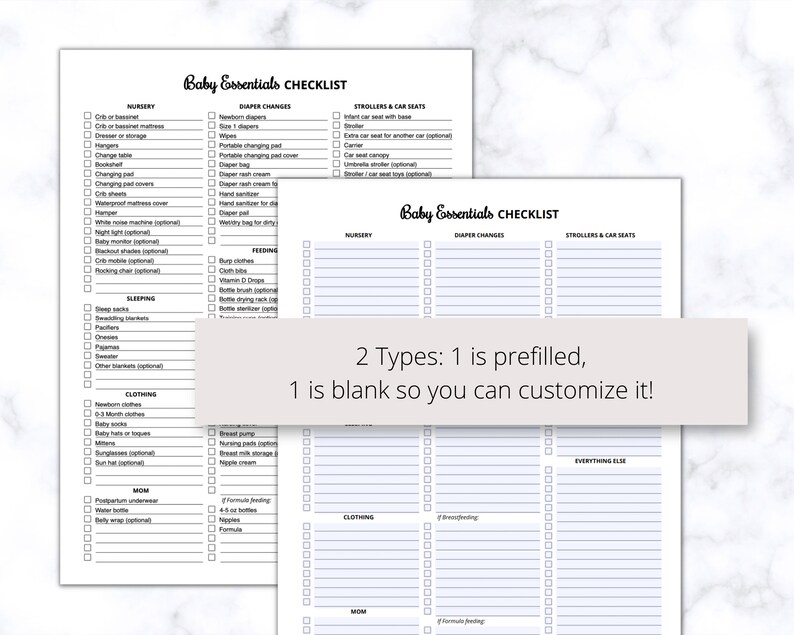 Baby Essentials Checklist Printable PDF, Newborn Checklist, Baby Must ...