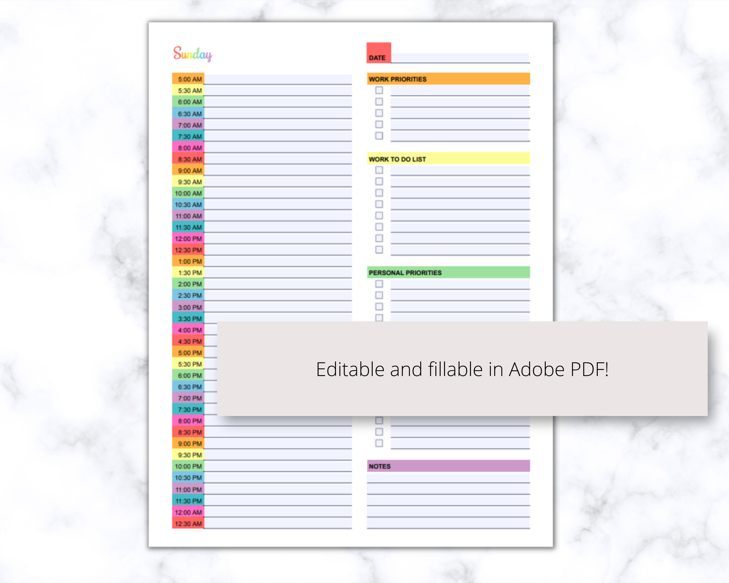 Multi-color Work From Home Planner Printable PDF, Remote Work Planner ...