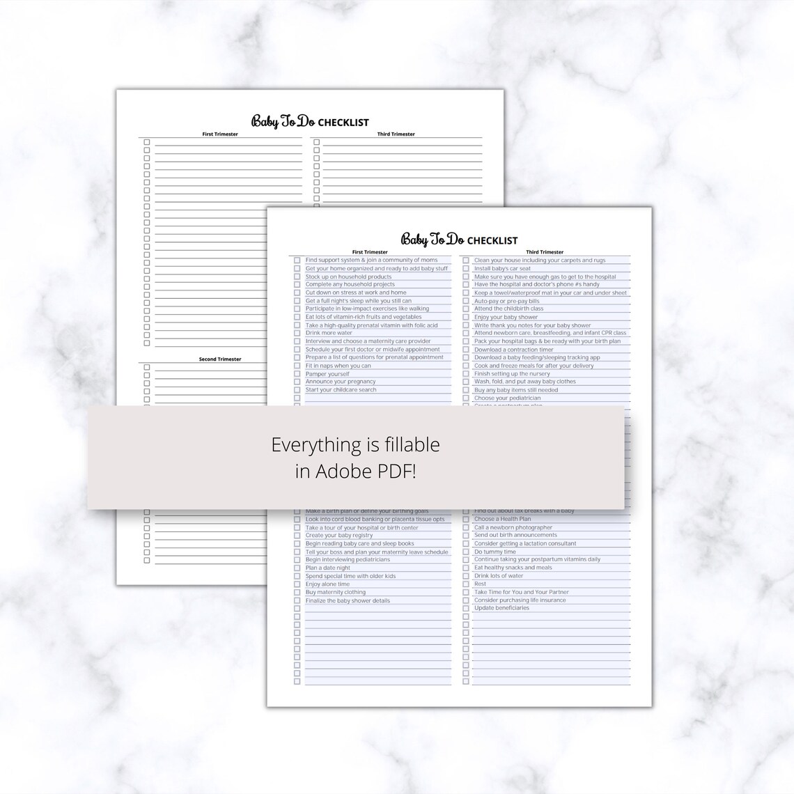 Baby to Do List Printable PDF, List of Things to Do Before Baby Arrives ...