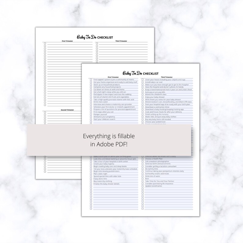 Baby to Do List Printable PDF, List of Things to Do Before Baby Arrives ...