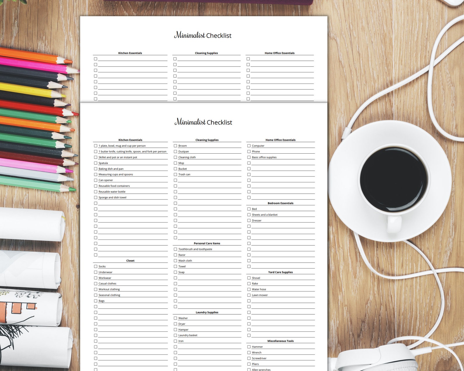 Minimalist Checklist Printable PDF, Minimalist Decluttering Checklist ...
