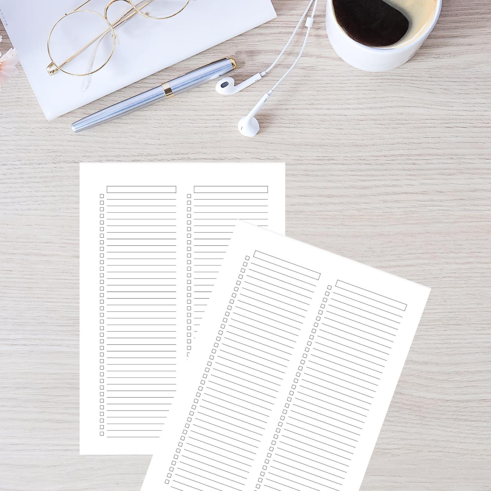 Blank Checklist Printable PDF A5, Blank to Do List PDF A5, Minimalist ...