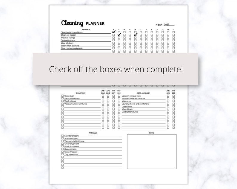 Cleaning Planner Portrait Printable PDF, Monthly, Quarterly, Semi ...