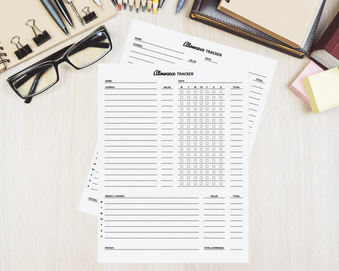 Weekly Allowance Tracker Printable PDF, Allowance Tracker for Kids ...