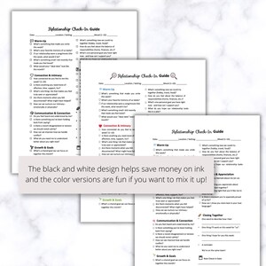 Relationship Check-in Questions Printable PDF, Couples Communication ...